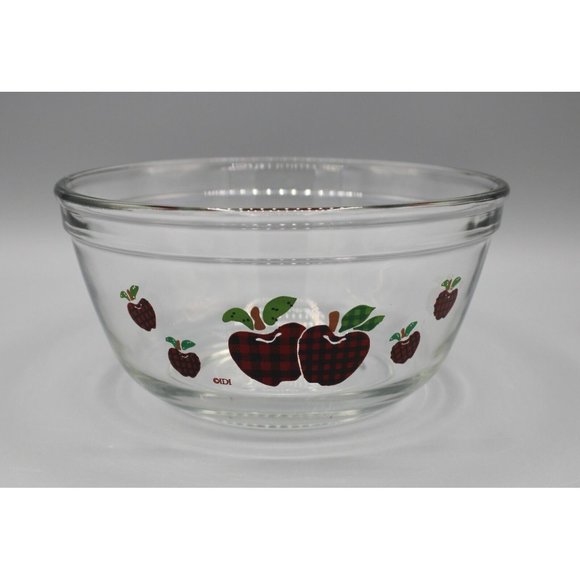 Kitchen | Anchor Hocking Plaid Apples Pattern 157 15 Qt Clear Mixing ...